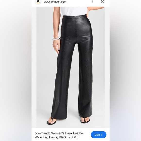 Commando | Pants & Jumpsuits | Commando Black Faux Leather Wideleg Pull ...